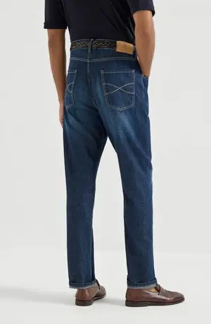 Brunello Cucinelli Iconic Fit Five-pocket Trousers - Dark Denim