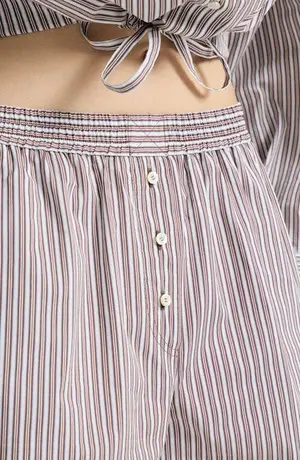 Brunello Cucinelli Pyjama-style Striped Shorts - Bordeaux