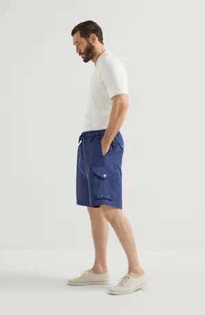 Brunello Cucinelli Bermuda Shorts With Cargo Pockets - Blue