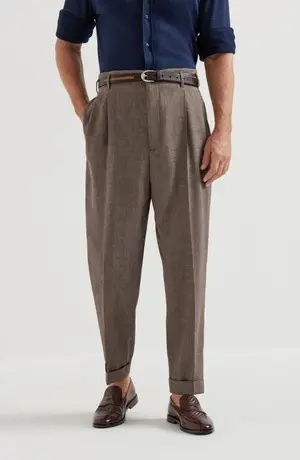 Brunello Cucinelli Chevron Trousers - Hazelnut