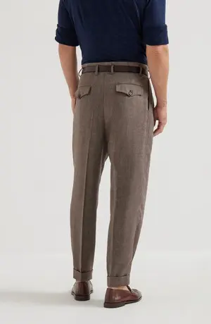Brunello Cucinelli Chevron Trousers - Hazelnut
