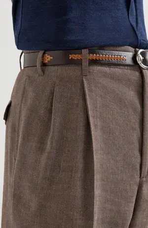 Brunello Cucinelli Chevron Trousers - Hazelnut