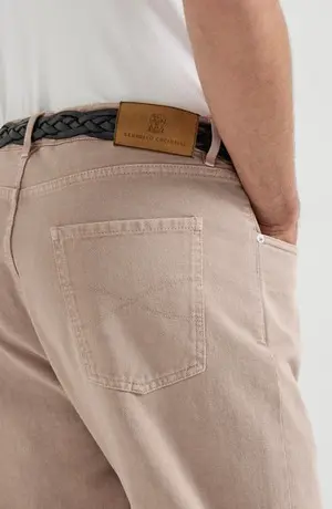Brunello Cucinelli Garment-dyed Denim Trousers - Light Brown