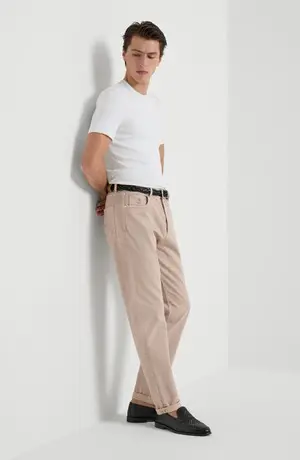 Brunello Cucinelli Garment-dyed Denim Trousers - Light Brown