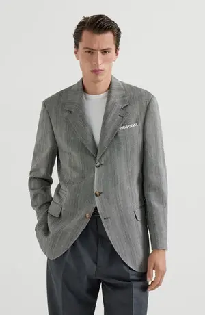 Brunello Cucinelli Chevron Pattern Blazer