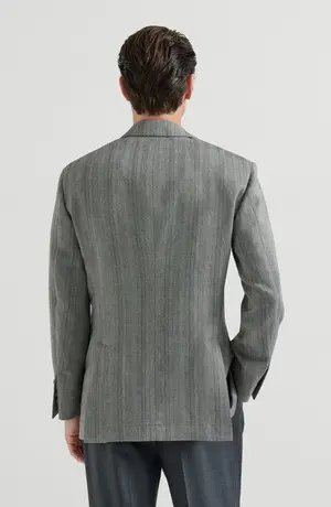 Brunello Cucinelli Chevron Pattern Blazer