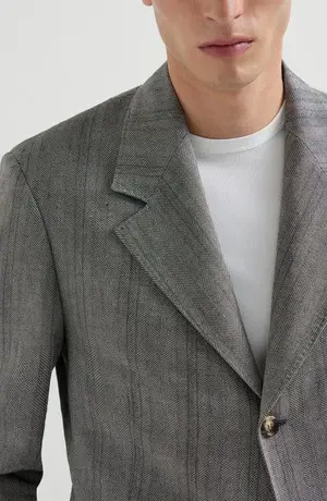 Brunello Cucinelli Chevron Pattern Blazer