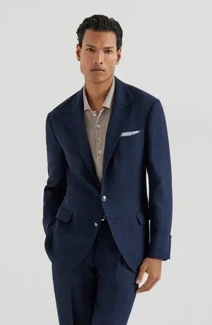 Brunello Cucinelli Hopsack Deconstructed Blazer