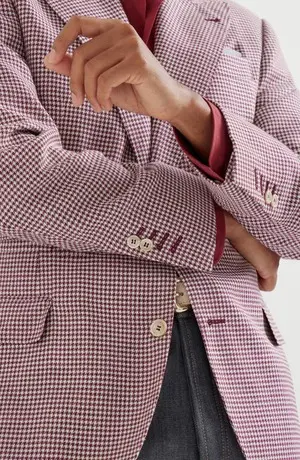 Brunello Cucinelli Houndstooth Pattern Blazer