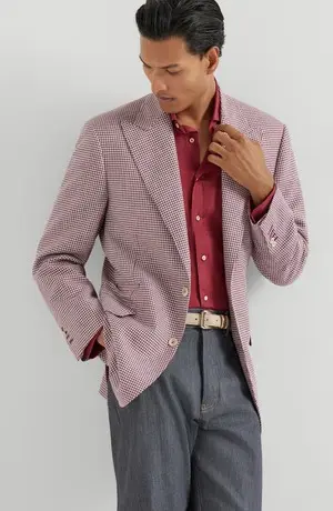Brunello Cucinelli Houndstooth Pattern Blazer