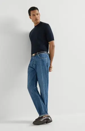 Brunello Cucinelli Lightweight Five-pocket Denim Trousers - Medium Denim