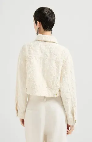 Brunello Cucinelli Denim Outerwear Jacket - Ivory