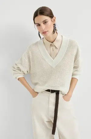 Brunello Cucinelli Cashmere Net Sweater - Panama