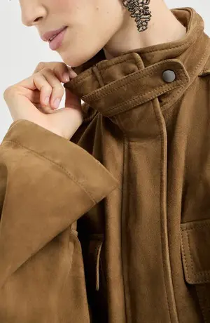 Brunello Cucinelli Suede Safari Jacket