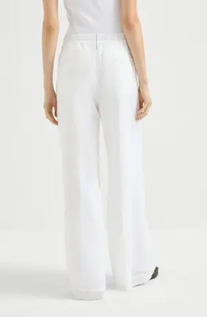 Brunello Cucinelli Cotton Organza Trousers - White