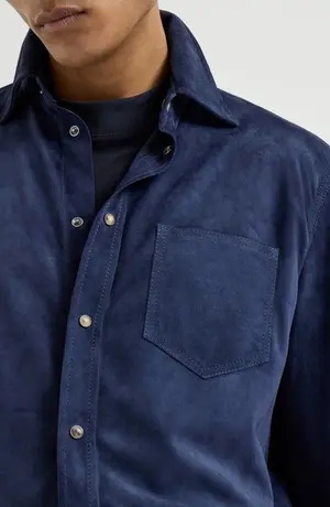 Brunello Cucinelli Suede Overshirt - Ink