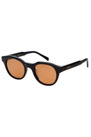 FREYRS EYEWEAR Cameron Round Frame Sunglasses - Black/brown