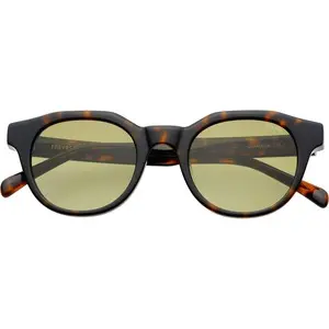 FREYRS EYEWEAR Cameron Round Frame Sunglasses - Tortoise/gradient Green