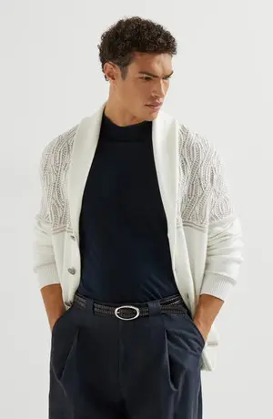 Brunello Cucinelli Jacquard Cotton Cardigan