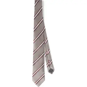 Brunello Cucinelli Striped Silk Necktie - Earth