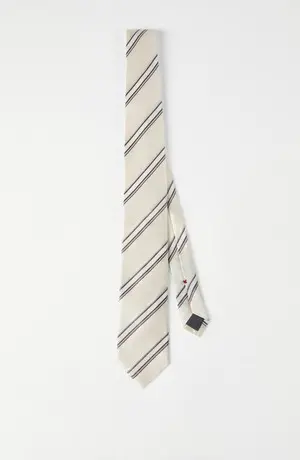 Brunello Cucinelli Striped Silk Necktie - Panama