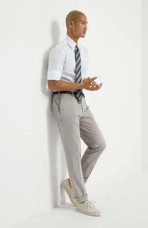 Brunello Cucinelli Comfort Gabardine Trousers - Light Grey