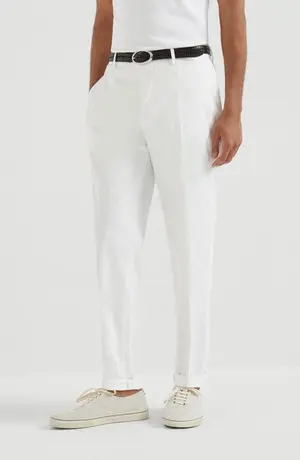 Brunello Cucinelli Comfort Gabardine Trousers Snow