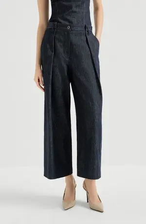 Pleated Denim