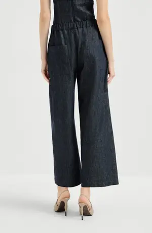 Brunello Cucinelli Pleated A-line Trousers - Denim
