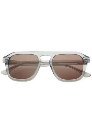 FREYRS EYEWEAR FREYRS Eyewear Addison Aviator Sunglasses Crystal Gray/brown