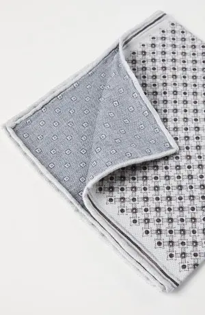 Brunello Cucinelli Pocket Square With Pattern - Light Grey