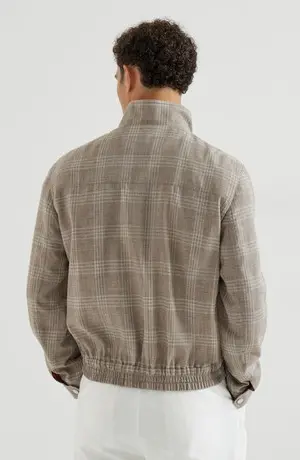 Brunello Cucinelli Tartan Outerwear Jacket - Light Grey