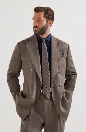Brunello Cucinelli Chevron Blazer - Hazelnut
