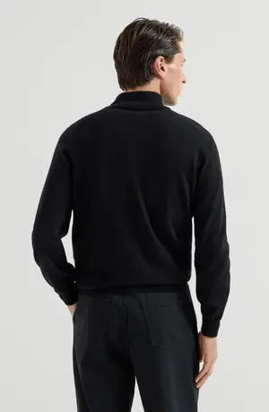 Brunello Cucinelli Cashmere Half-zip Sweater - Black