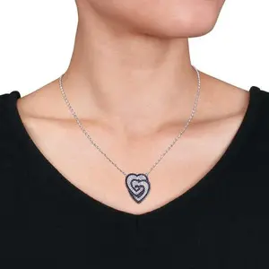 JULIANNA B. Interlocking Heart Pendant Necklace