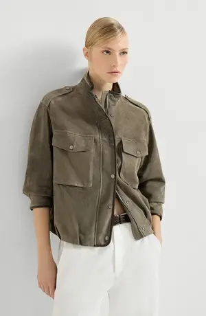 Brunello Cucinelli Suede Outerwear - Green