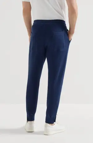 Brunello Cucinelli Cotton Knit Trousers - Azure