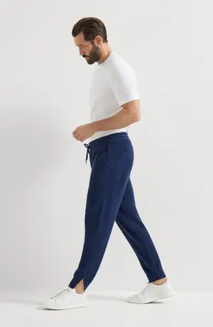 Brunello Cucinelli Cotton Knit Trousers - Azure