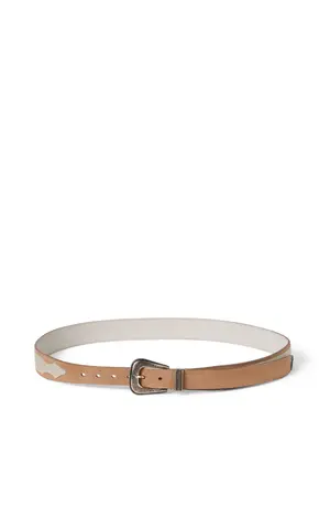 Brunello Cucinelli Reversed Calfskin Belt - Light Brown