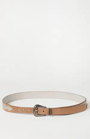Brunello Cucinelli Reversed Calfskin Belt - Light Brown