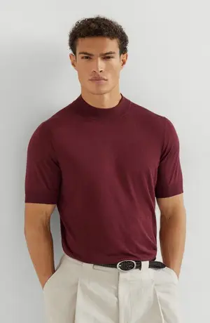 Brunello Cucinelli Silk Cotton Knit T-shirt - Amaranth