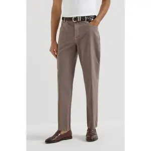 Brunello Cucinelli Garbadine Garment Dyed Trousers - Hazelnut