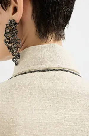 Brunello Cucinelli Crop Caban Jacket With Monili