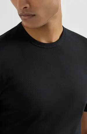 Brunello Cucinelli Ribbed Jersey T-shirt - Black