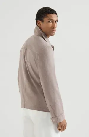 Brunello Cucinelli Cashmere Flannel Outerwear Jacket - Light Brown