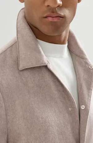 Brunello Cucinelli Cashmere Flannel Outerwear Jacket - Light Brown