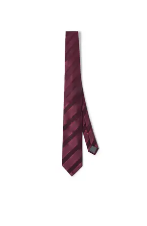 Brunello Cucinelli Striped Silk Necktie - Cherry