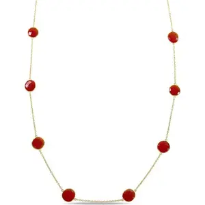 JULIANNA B. Gemstone Station Necklace - Carnelian