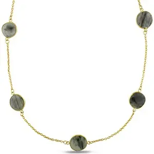 JULIANNA B. Gemstone Station Necklace - Quartz