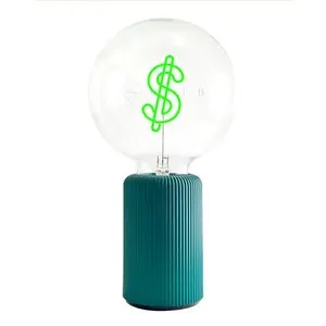 MITB Dollar Sign Portable Table Lamp Emerald